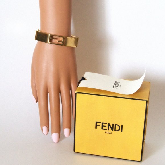 Fendi | Jewelry | Fendi Bracelet Baguette Ff Cuff Mafe In Italy In ...